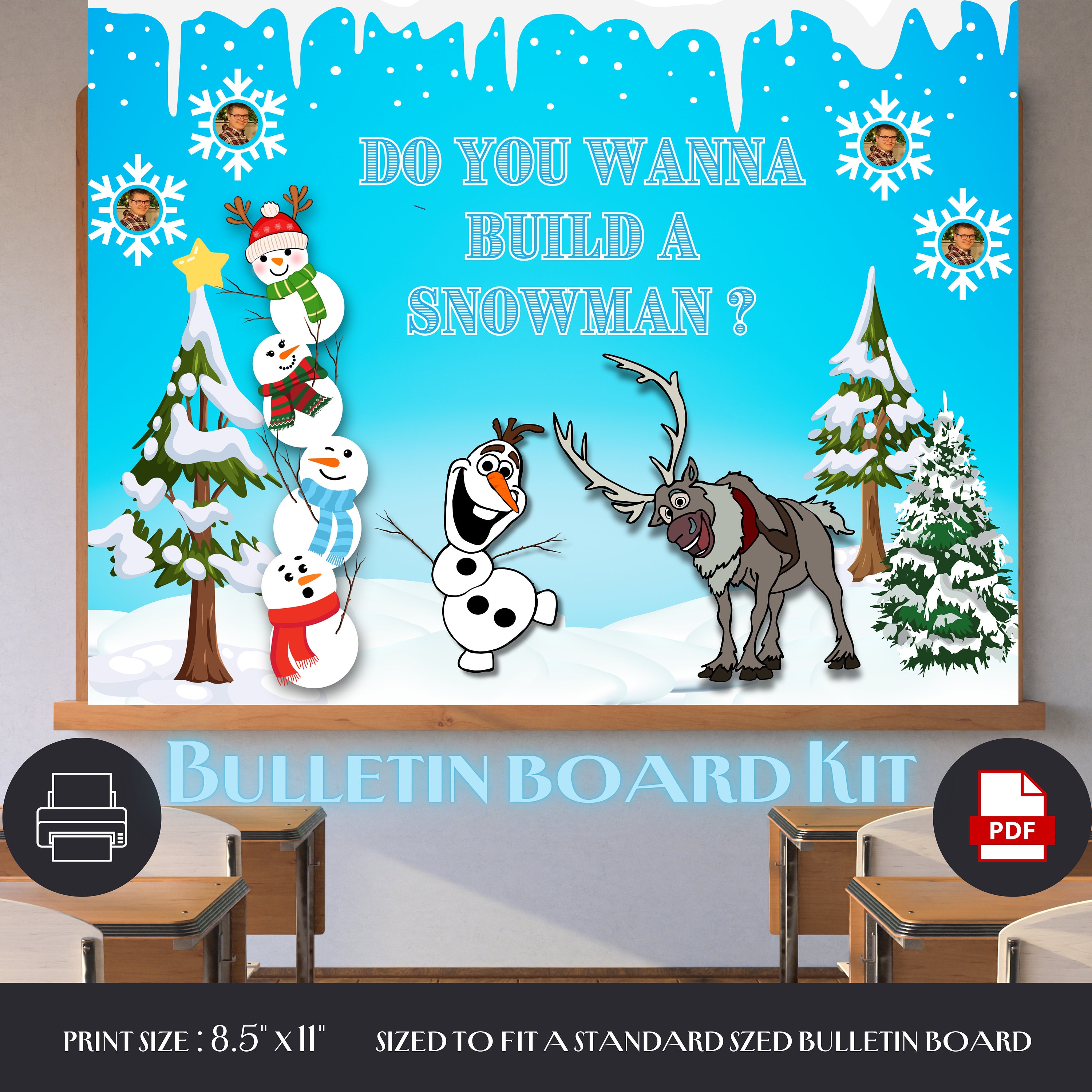 Bulletin Board Kit | Do You Wanna Build a Snowman? | Student Photo ...