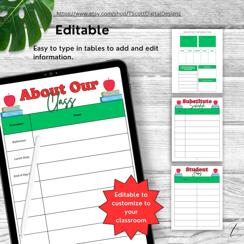 Editable Substitute Teacher Binder Template (digital Download) - Etsy