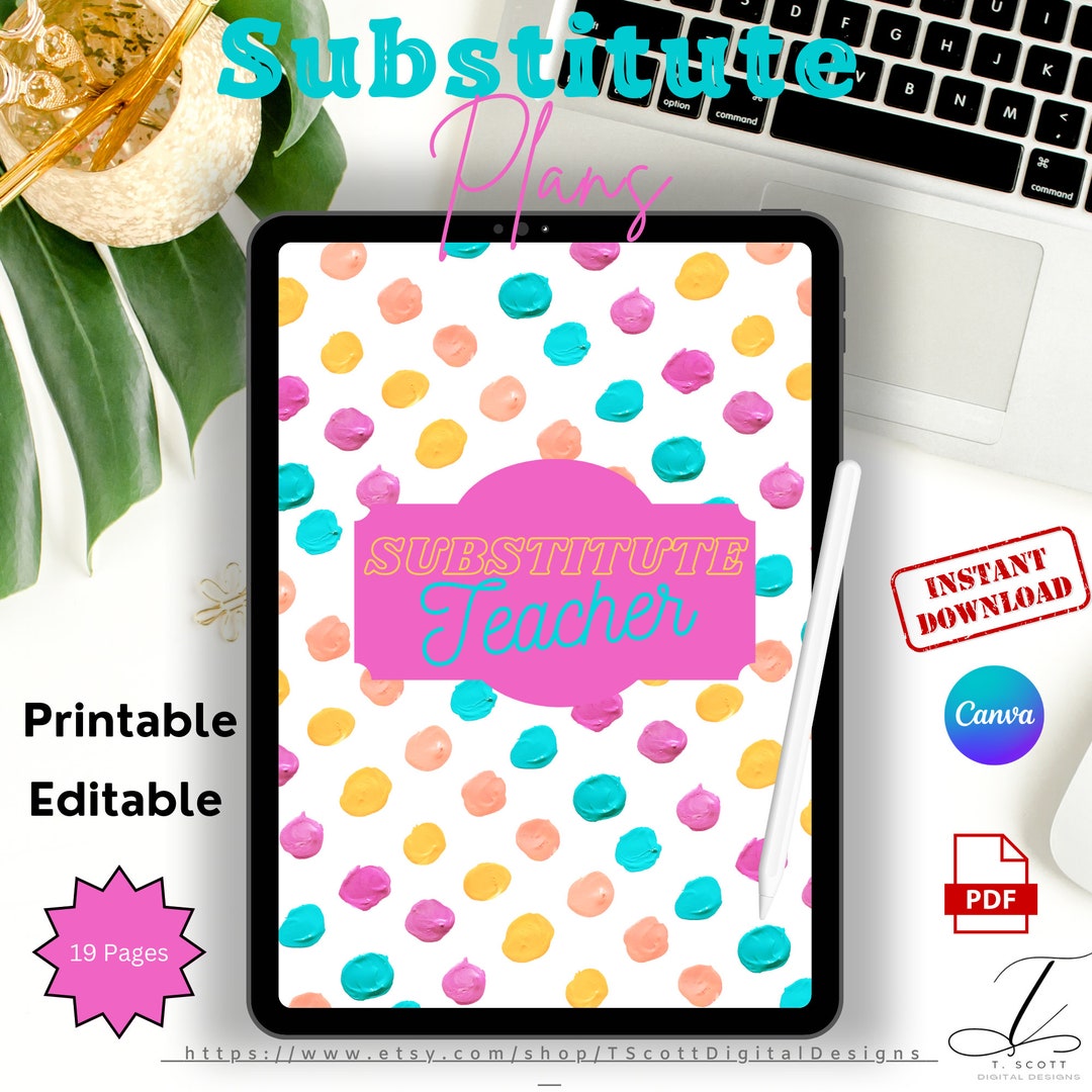 Editable Substitute Binder, Maternity Leave, Sub Lesson Plans, Teacher ...