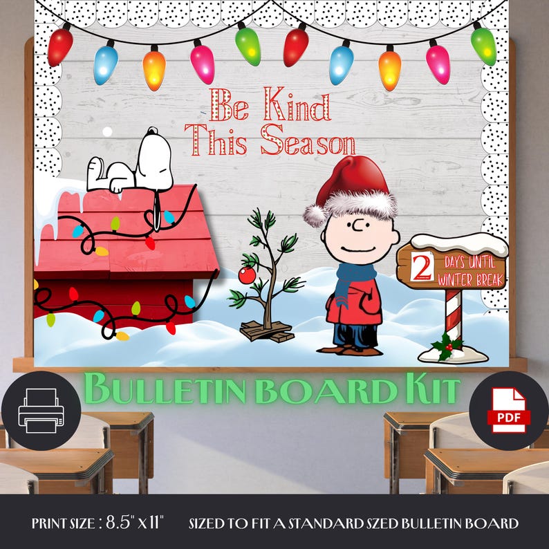 Charlie Brown Christmas Bulletin Board Kit: Charlie Brown Snoopy ...
