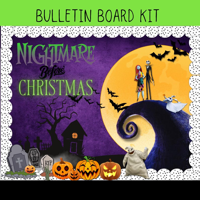 Jack Skellington Bulletin Board Kit: Nightmare Before Christmas ...