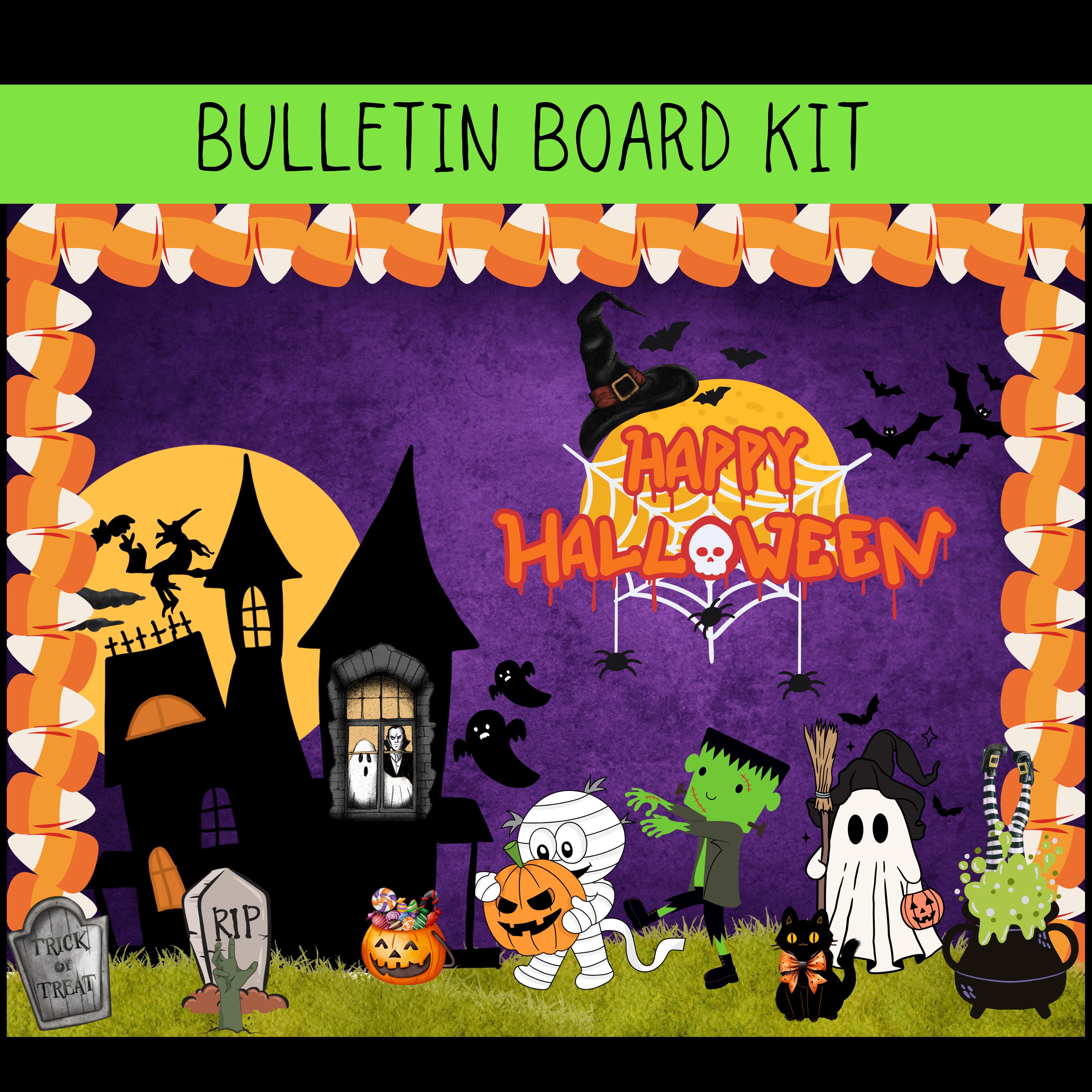 Halloween Bulletin Board Kit: Haunted House Classroom Decor (digital ...