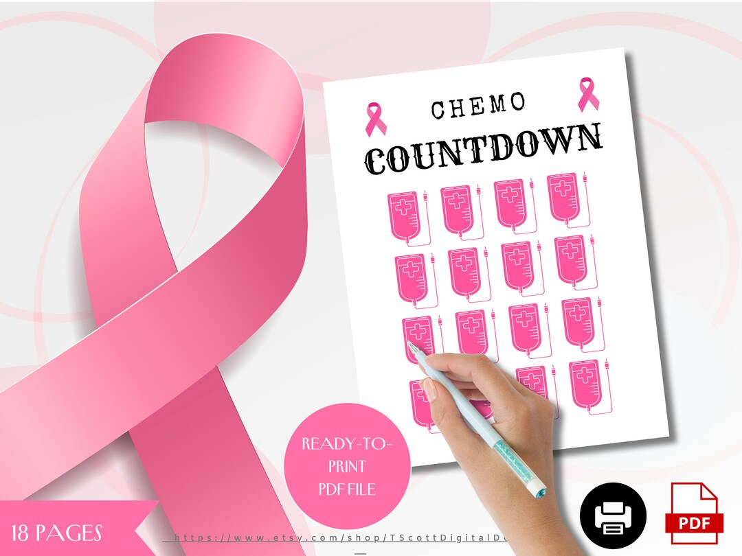 Chemo Countdown Tracker: Breast Cancer Treatment Gift (digital Download ...