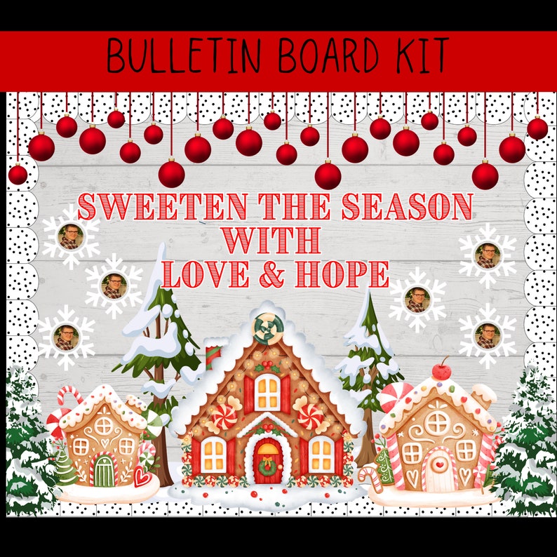 Gingerbread Classroom Bulletin Board Kit: Christmas Decor (printable ...