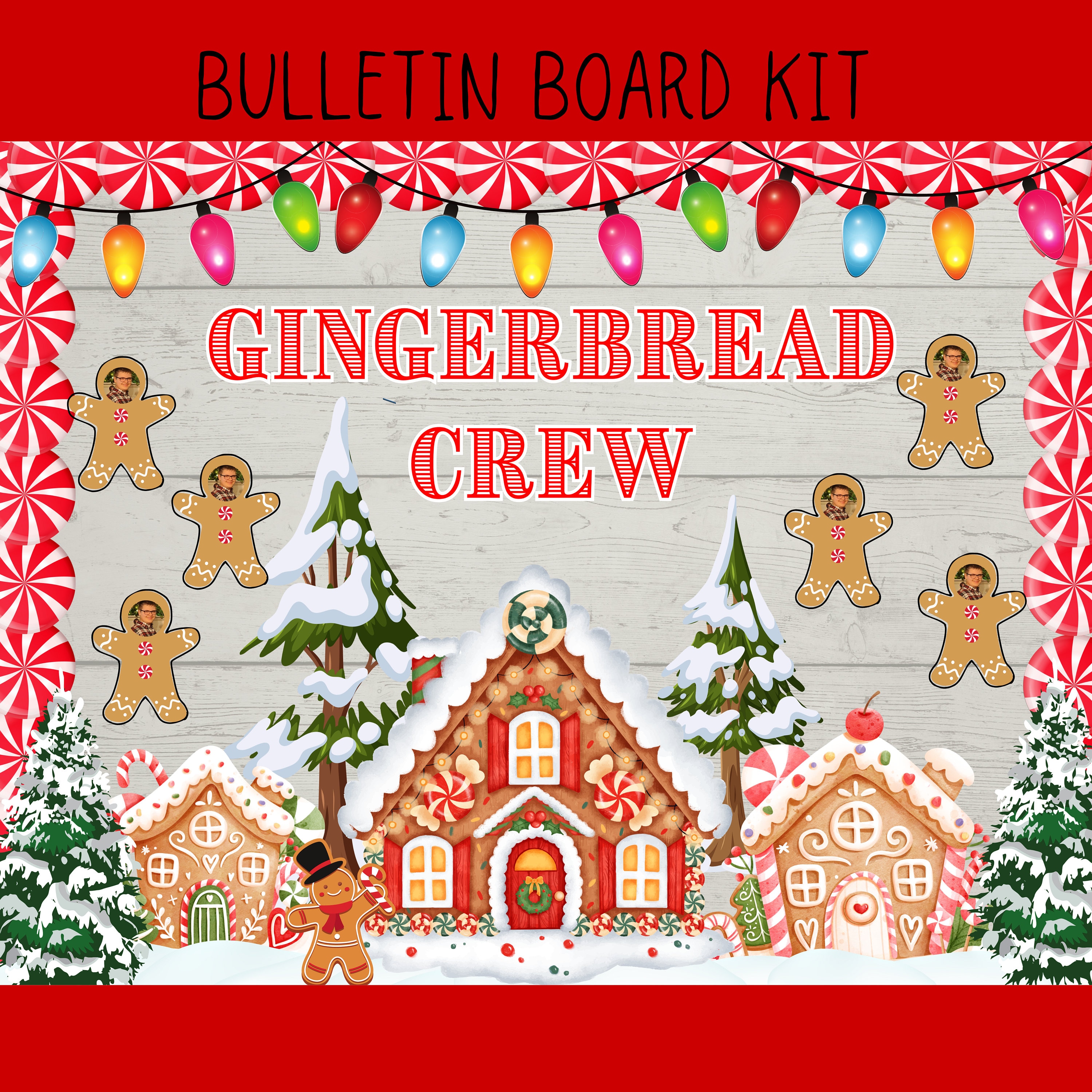 Gingerbread Classroom Bulletin Board Kit: Christmas Decor (printable ...