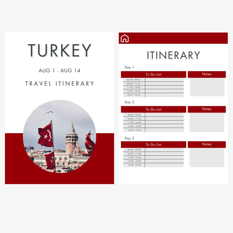 Travel Itinerary Template Modern Minimal Classic, Editable on Canva ...
