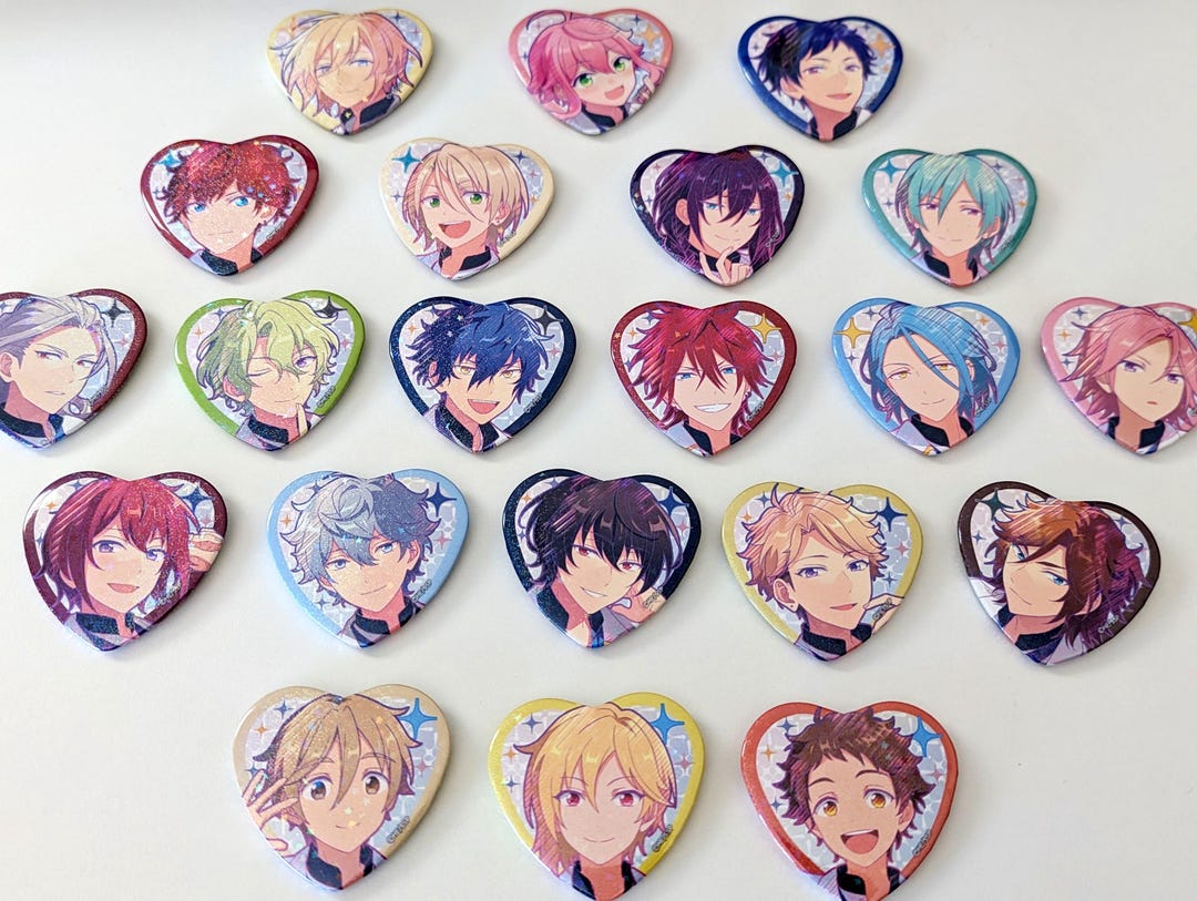 Ensemble Stars!! Heart Shape Can Badge Collection - the Midnight Sun ...