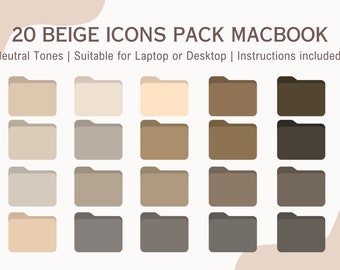 15 Neutral Colours MacBook Folder Icons | Folder Icons Pack | Instant ...