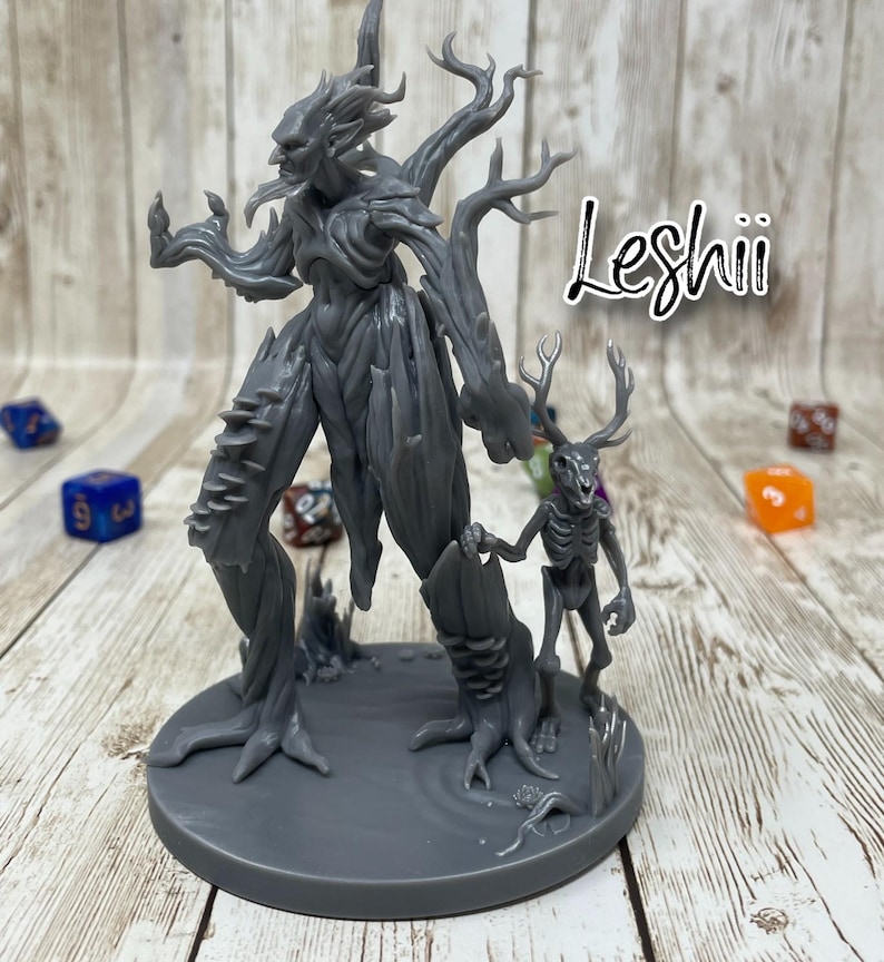 Leshii, a Treant Miniature: D&D 5e, Pathfinder, 32mm Scale, Primed ...