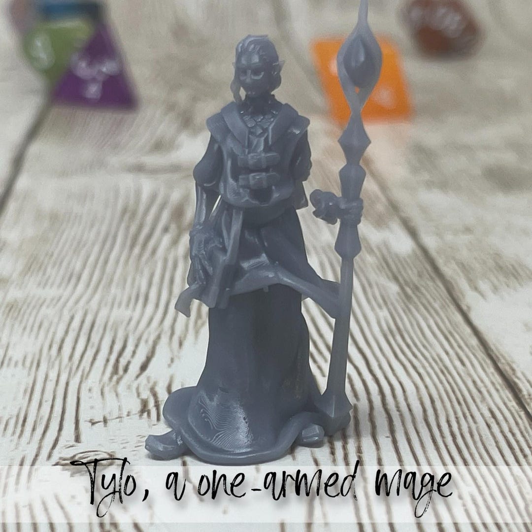 Tylo, a One-armed Elf Mage Miniature: Magic User, D&D 5e, Pathfinder ...