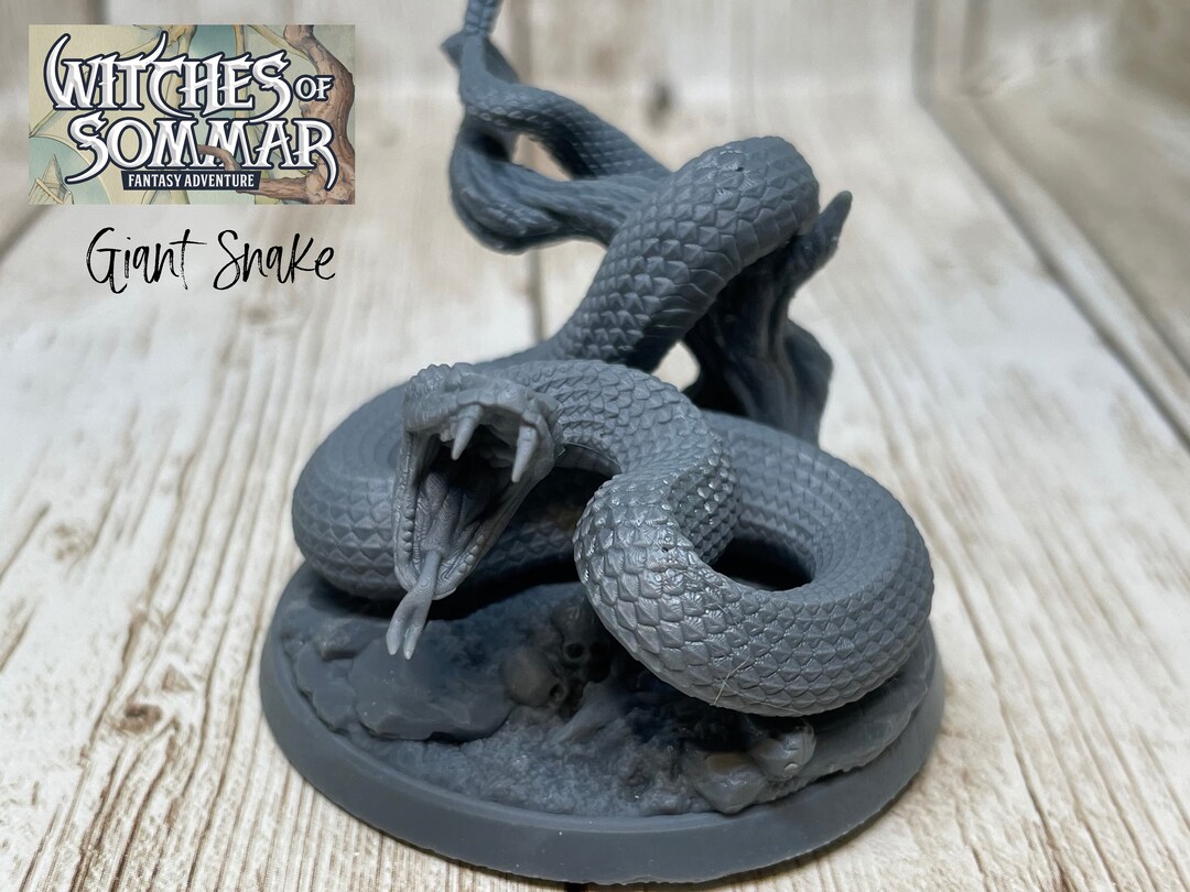 Giant Snake Monster Miniature: D&D 5e, Pathfinder, 32mm Scale, Primed ...