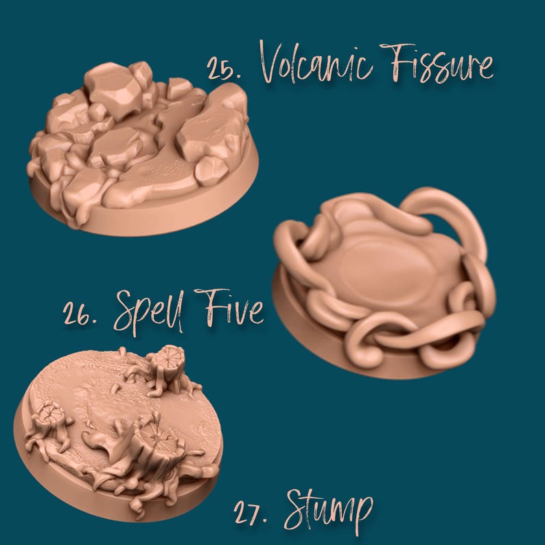 25mm Miniature Bases: 28 Variations, D&D 5e, Pathfinder, 25mm, Primed ...