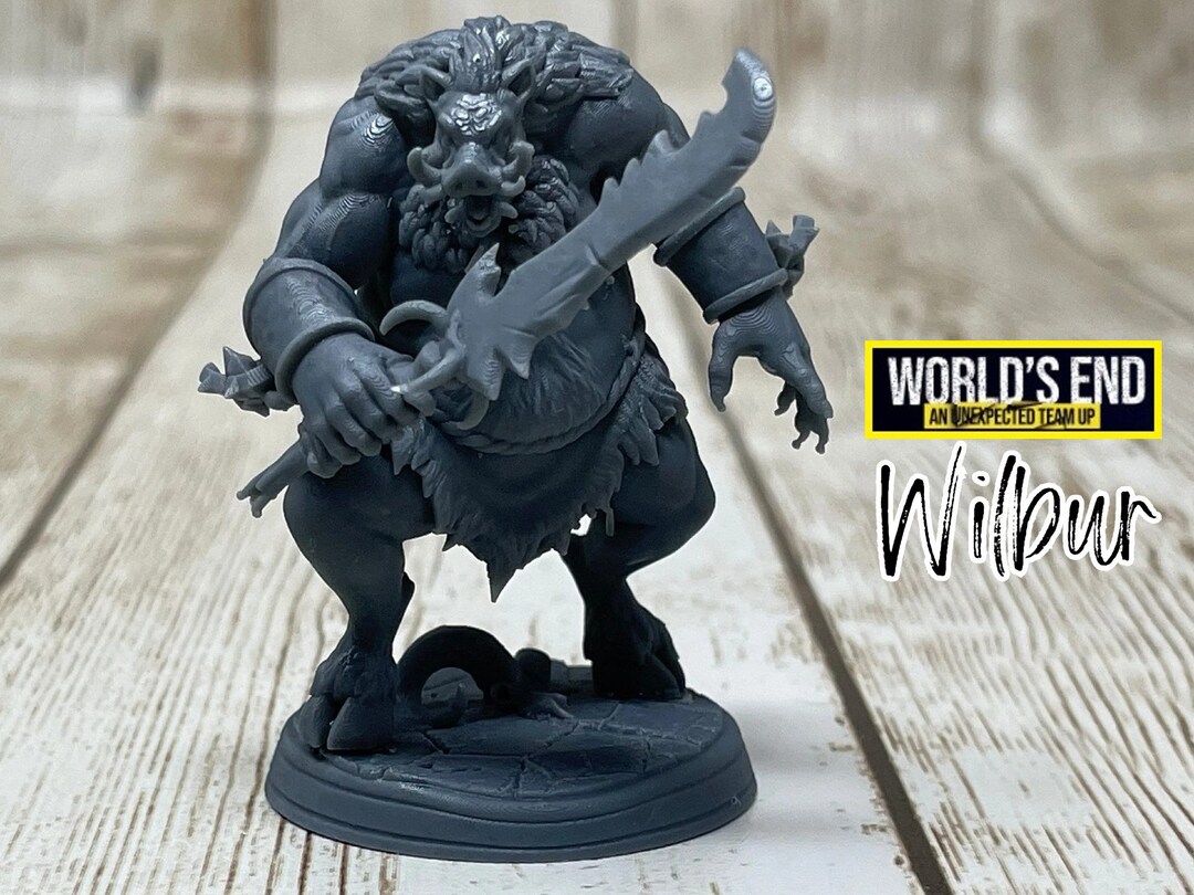 Wilbur Pig-folk Fighter Miniature: D&D 5e, Pathfinder, 32mm Scale ...