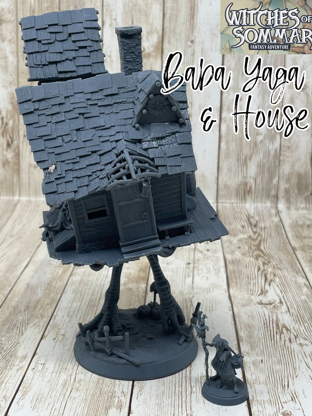 Prop Baba Yaga House Miniature: D&D 5e, Pathfinder, 32mm Scale, Primed ...