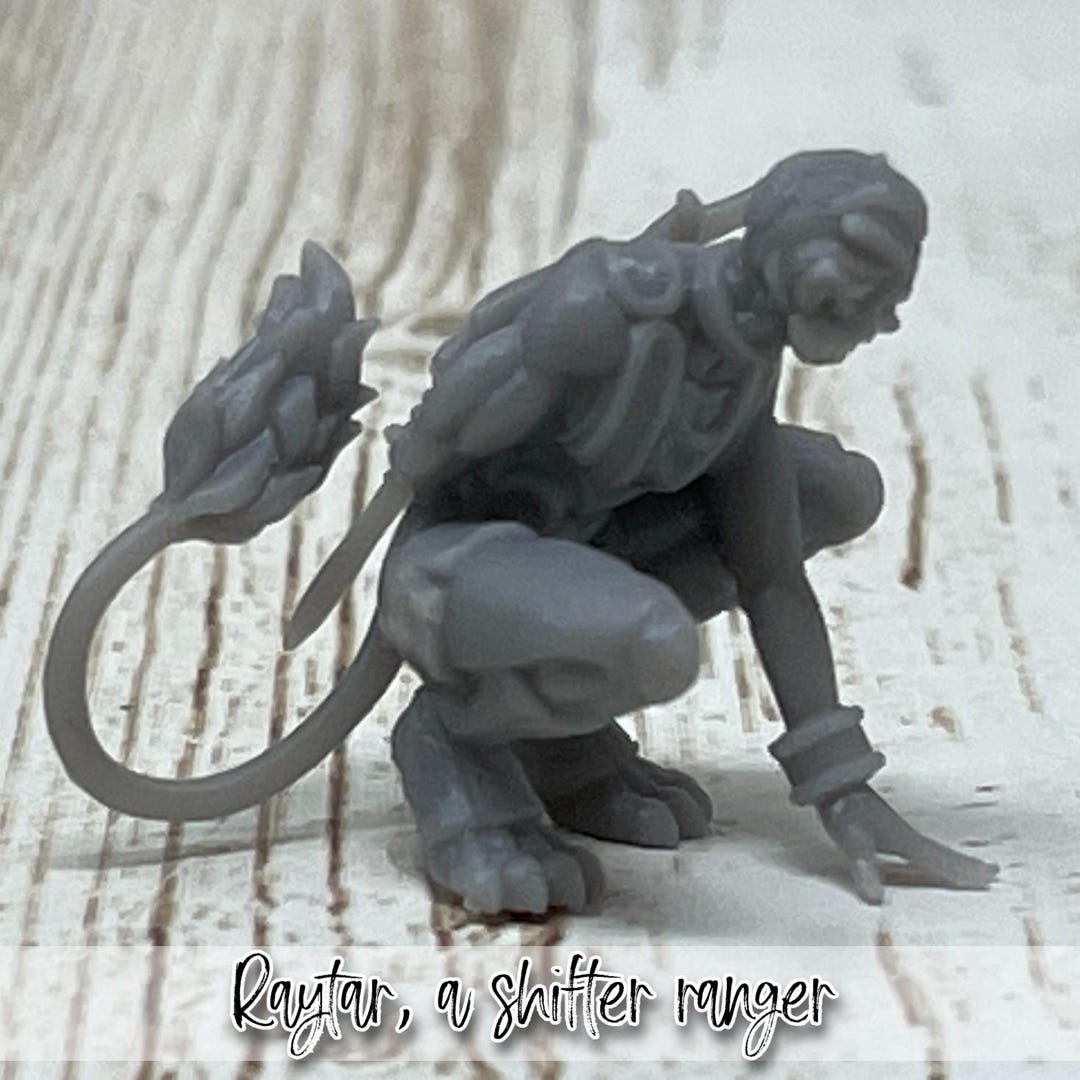 Raytar, a Shifter Ranger Miniature: D&D 5e, Pathfinder, 32mm Scale ...