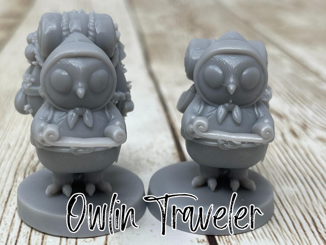 Owlin Traveler Miniature: 2 Styles, D&D Tabletop Gaming, Primed or ...