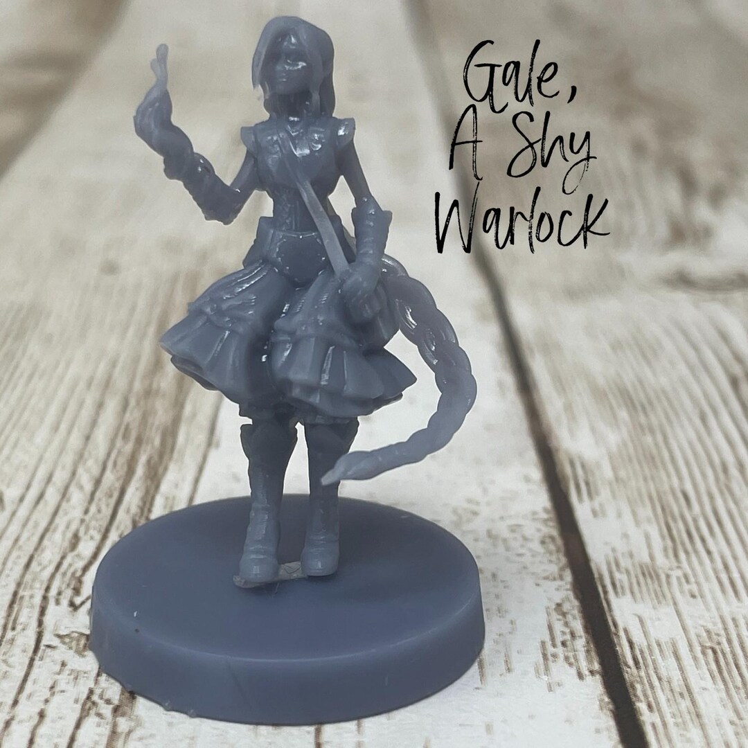 Gale, Elf Warlock Miniature: D&D 5e, Pathfinder, 32mm Scale, Primed ...