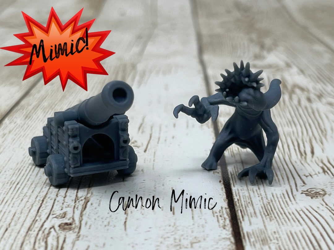 Prop Cannon Mimic Miniature: D&D 5e, Pathfinder, 32mm Scale, Primed ...