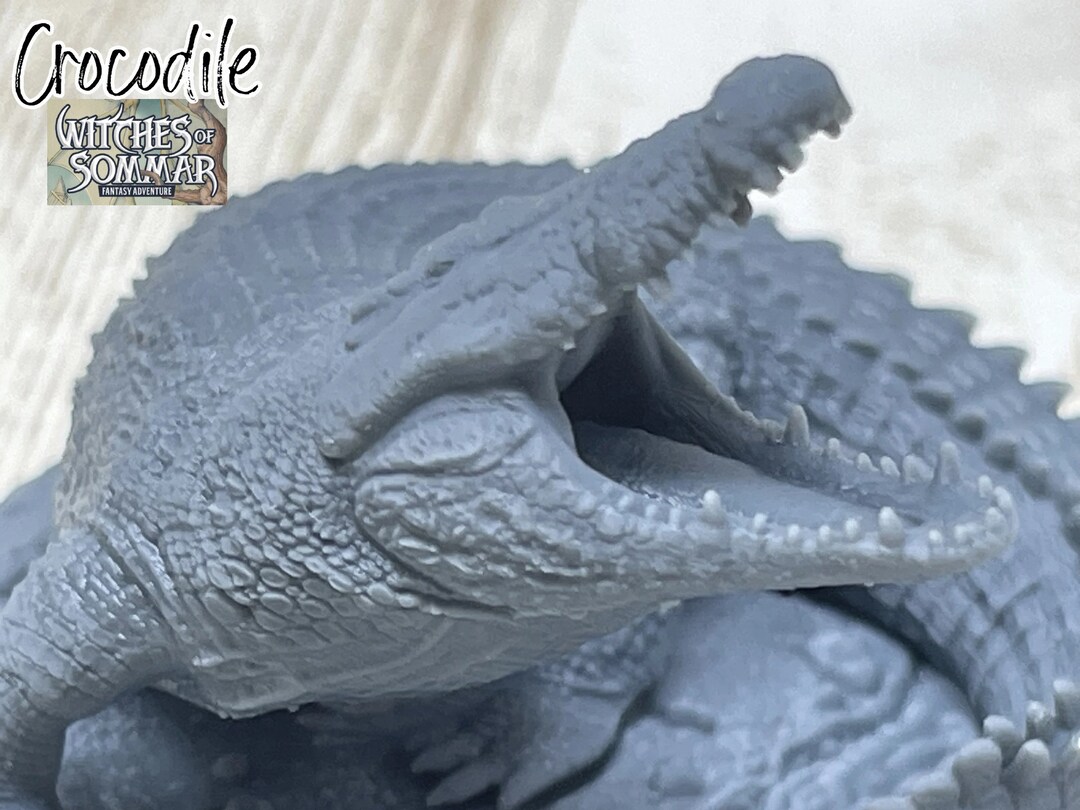 Swamp Crocodile Monster Miniature: D&D 5e, Pathfinder, 32mm Scale ...