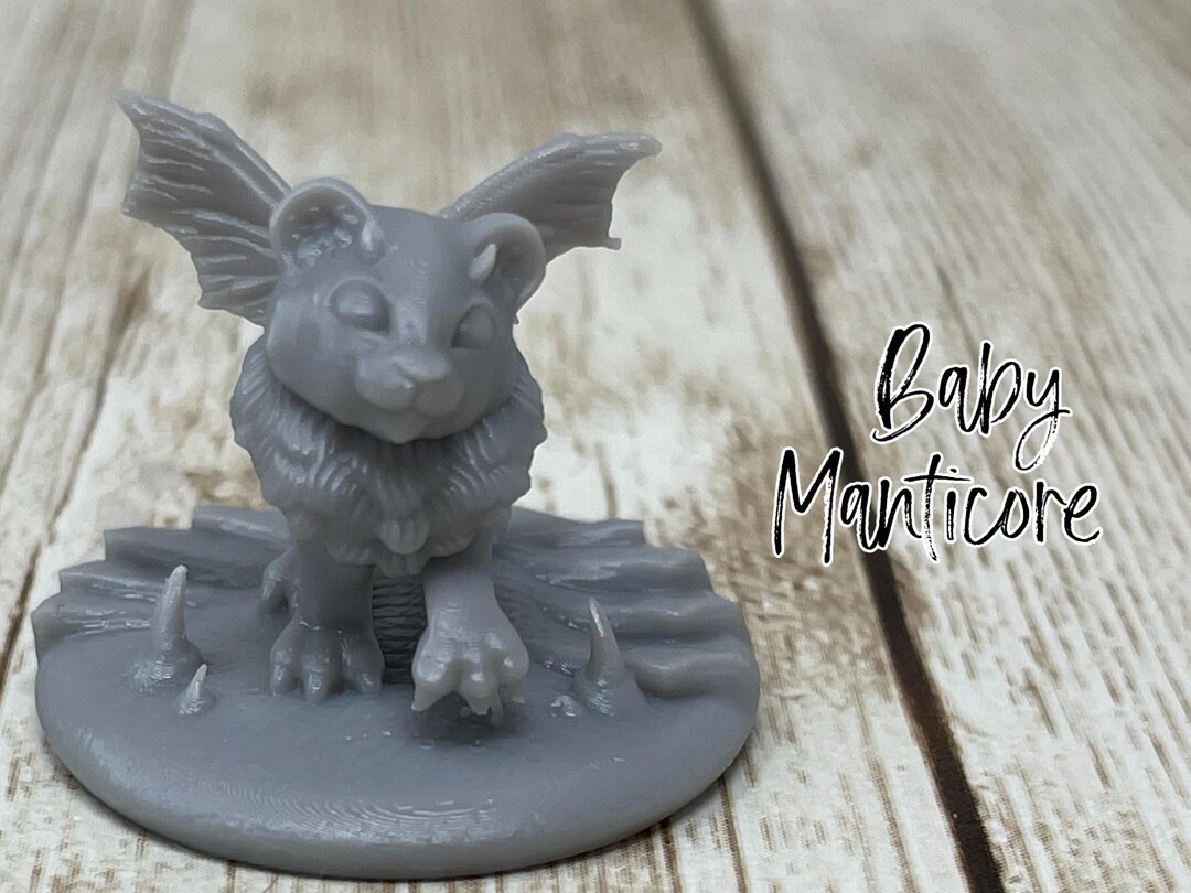 Baby Manticore Monster Miniature: D&D 5e, Pathfinder, 32mm Scale ...