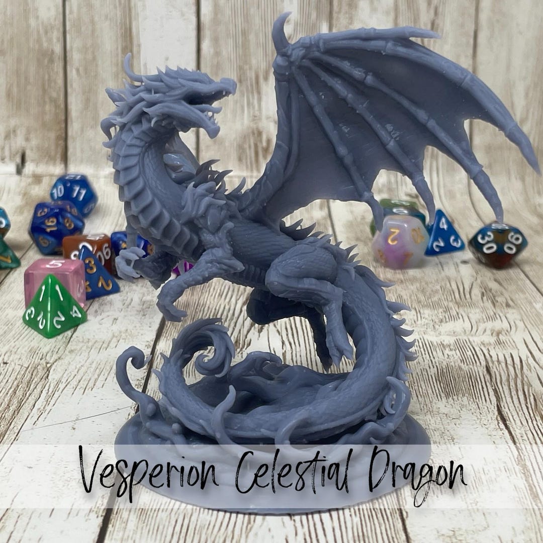 Celestial Dragon Monster Miniature: D&D 5e, Pathfinder, 32mm Scale ...