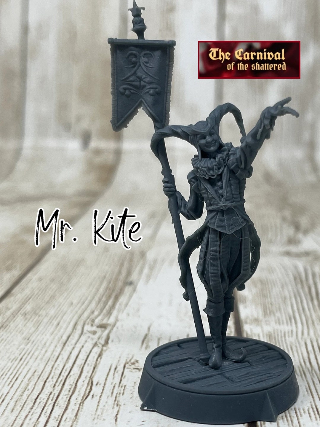 Mr. Kite, Jester Bard Miniature: D&D 5e, Pathfinder, 32mm Scale, Primed ...