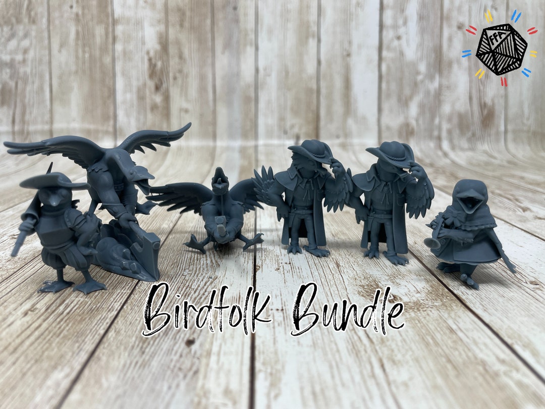 Birdfolk Bundle Friends Miniature: D&D 5e, Pathfinder, 32mm Scale ...