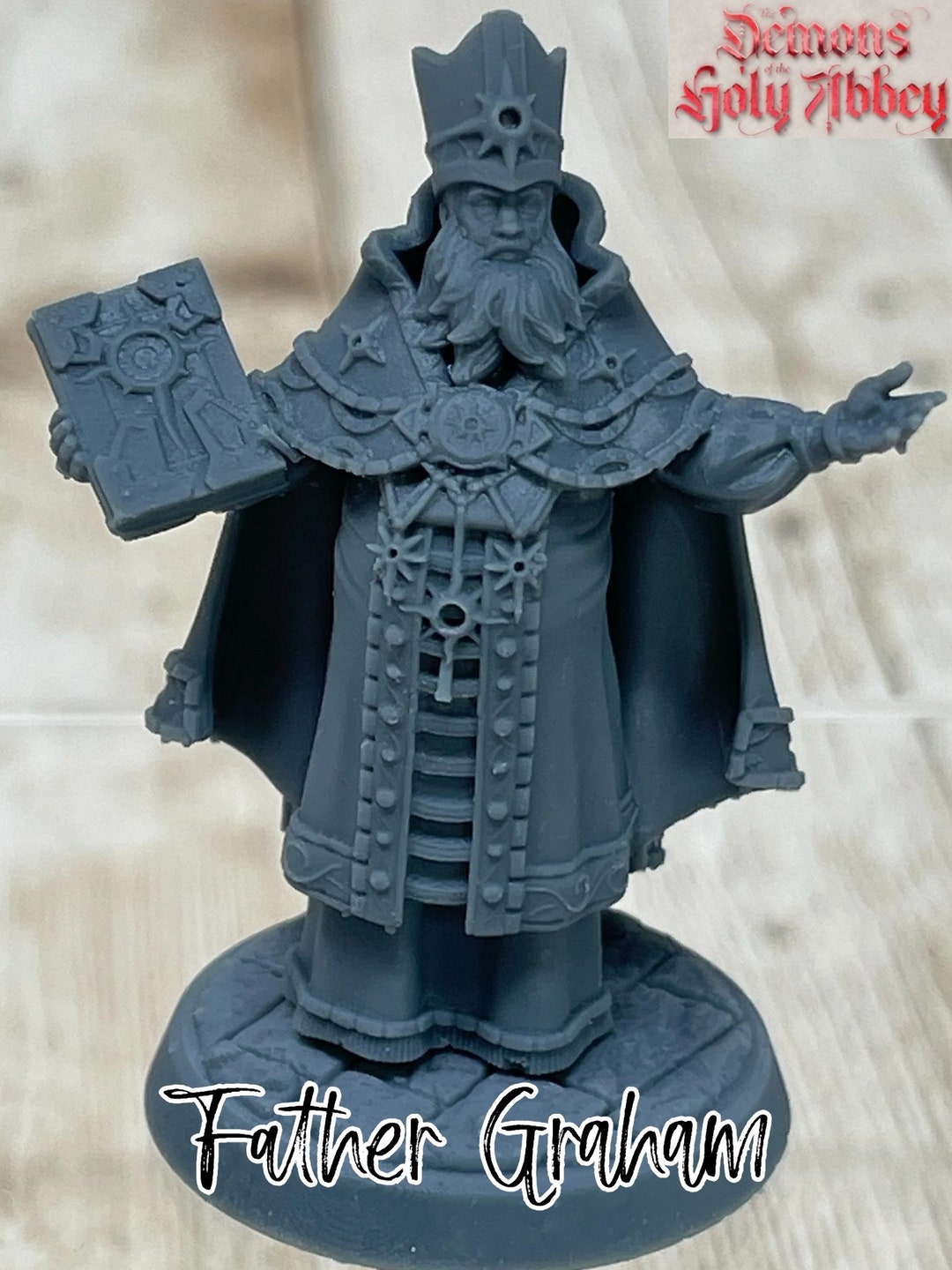 Father Graham, a Human Holy Man Miniature: D&D 5e, Pathfinder, 32mm ...