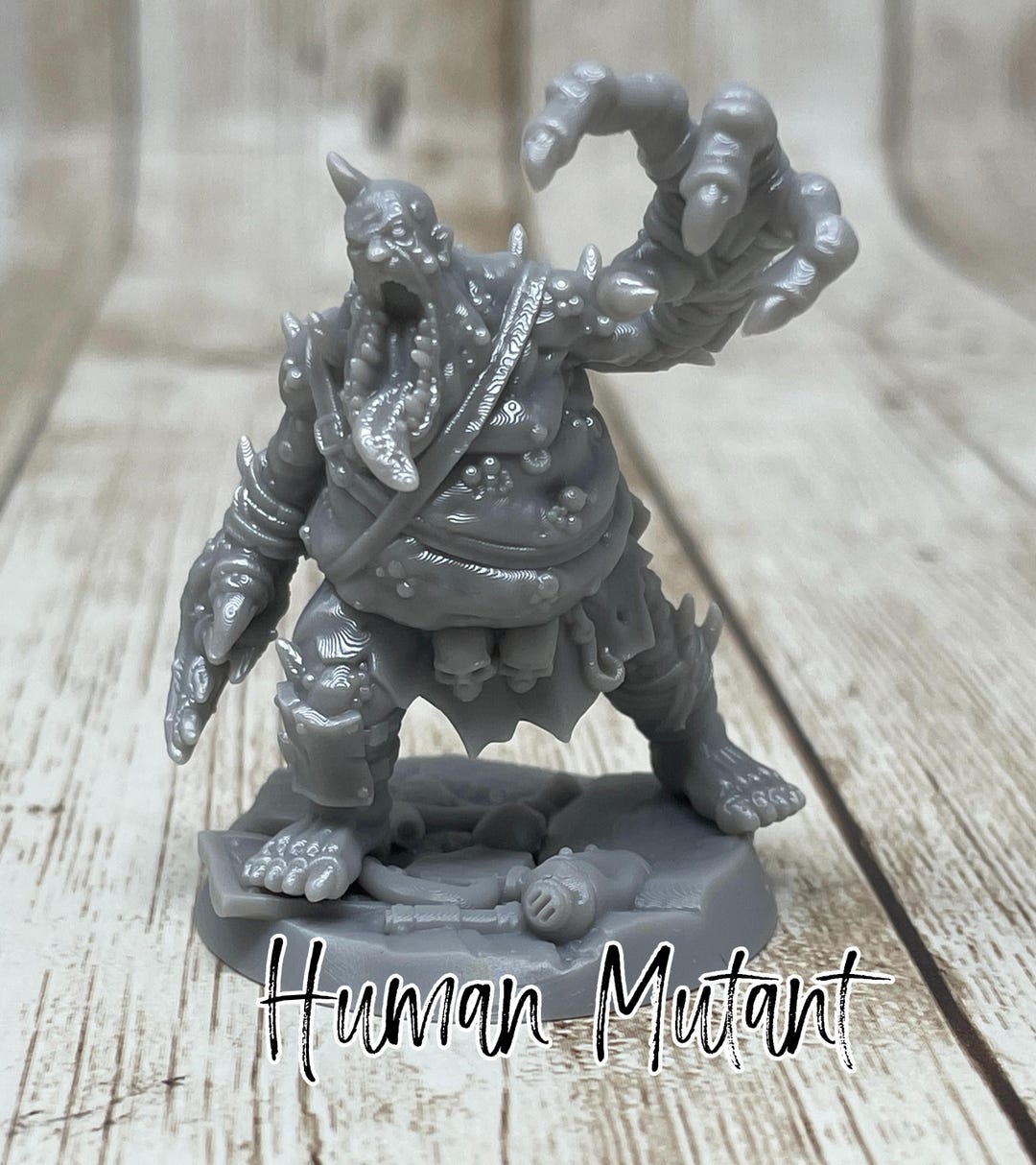 Human Mutant Monster Miniature: D&D 5e, Pathfinder, 32mm Scale, Primed ...