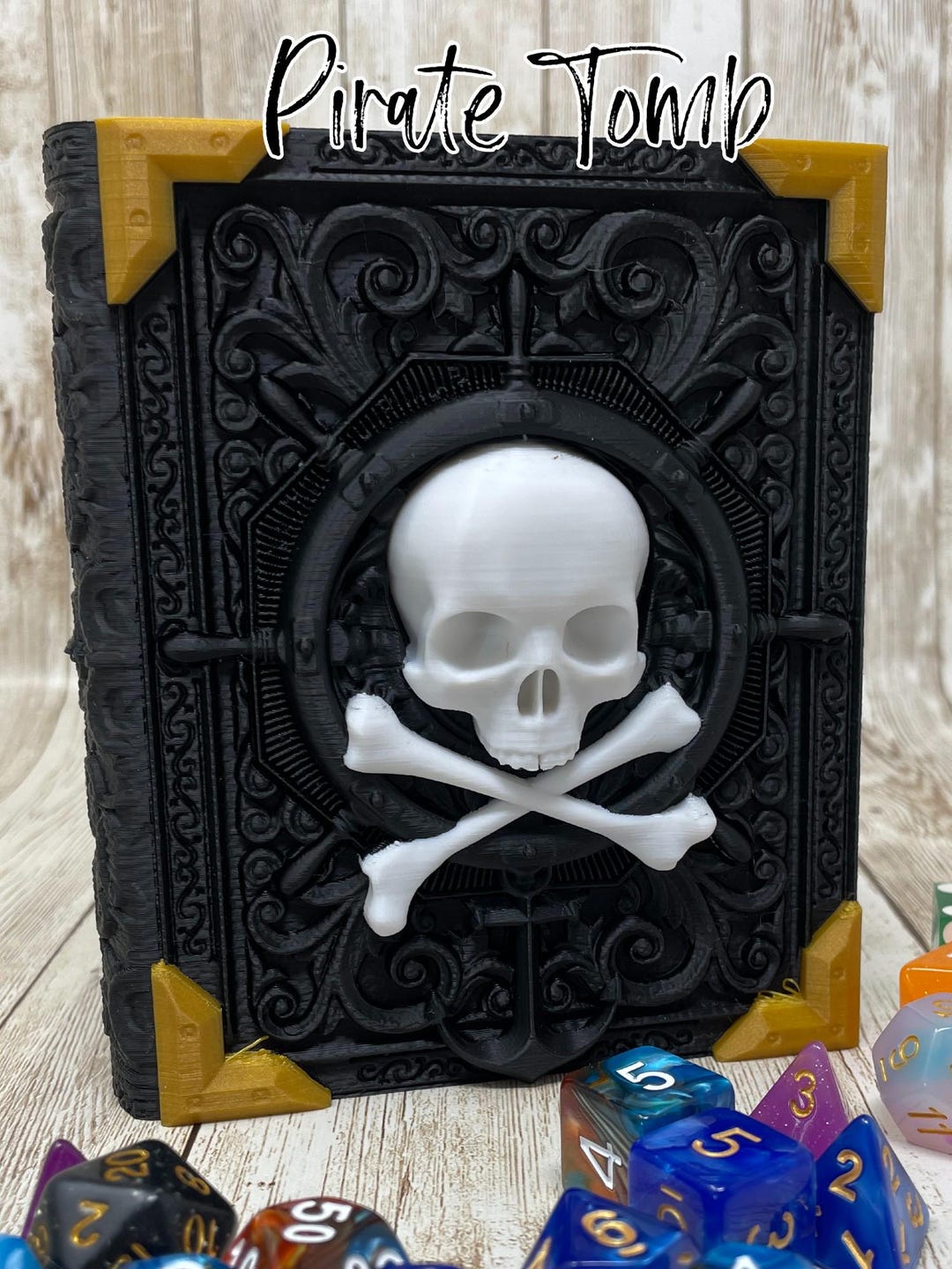 Pirate Dice Box Book Tomb Skull Card Box Deckbox Trinket Box USA Made ...