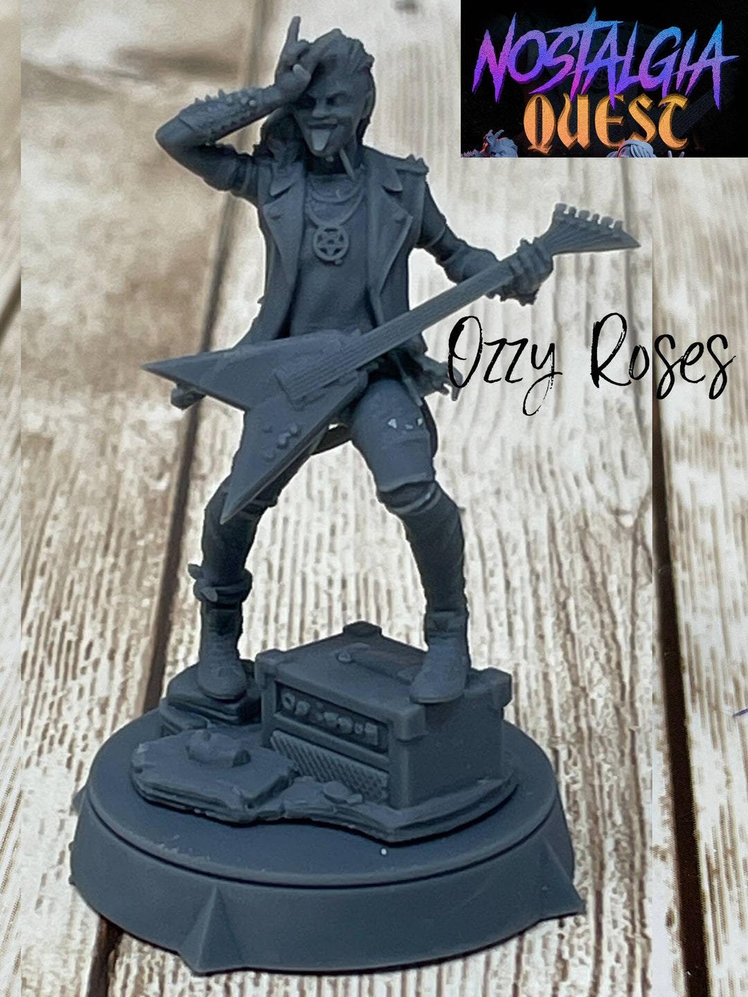Ozzy Roses, Rock and Roll Bard Miniature: D&D, Pathfinder, Primed ...
