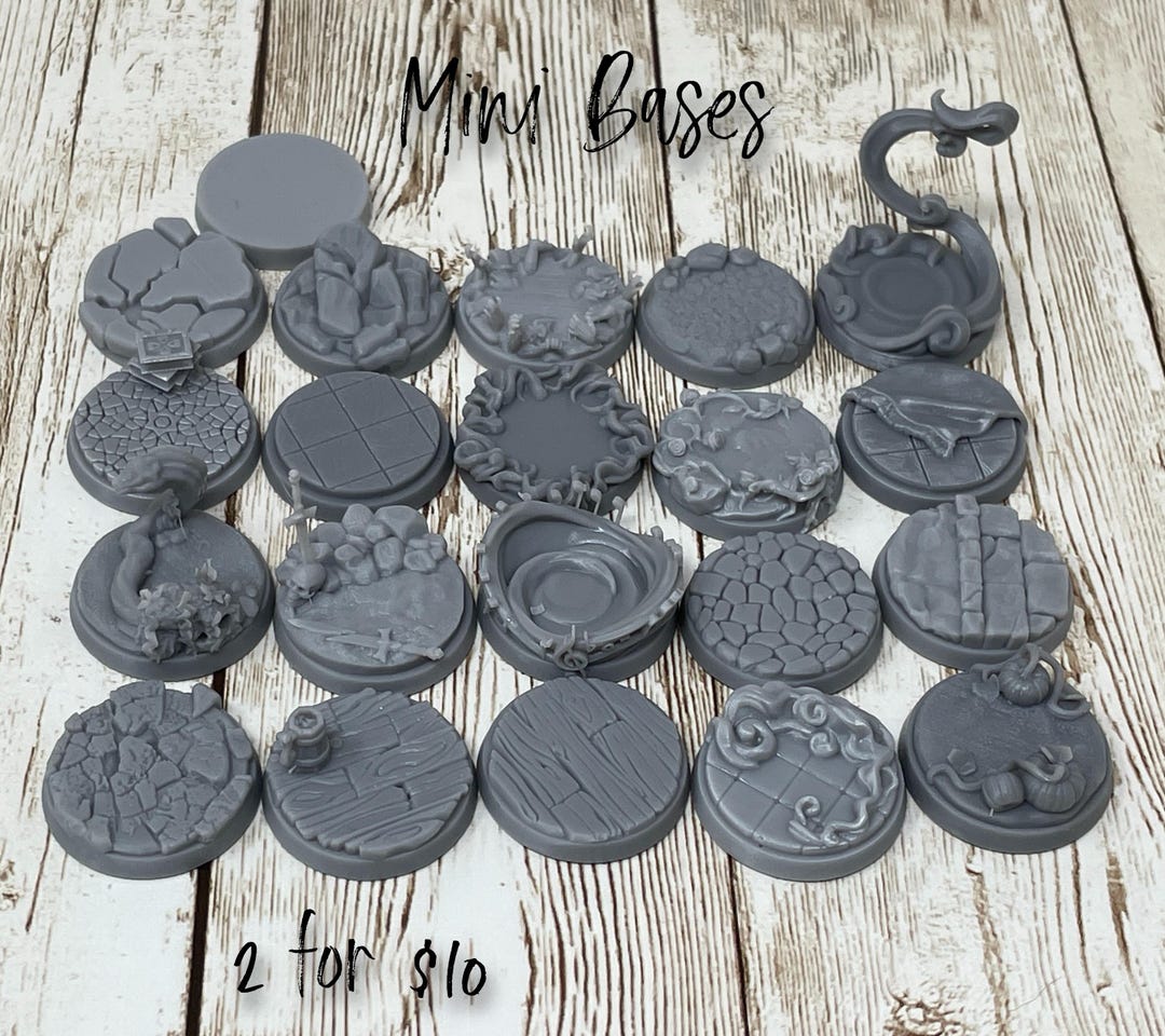 Miniature Bases | 2 for 10 | 25mm | Stones | Floors | Music | Spell ...