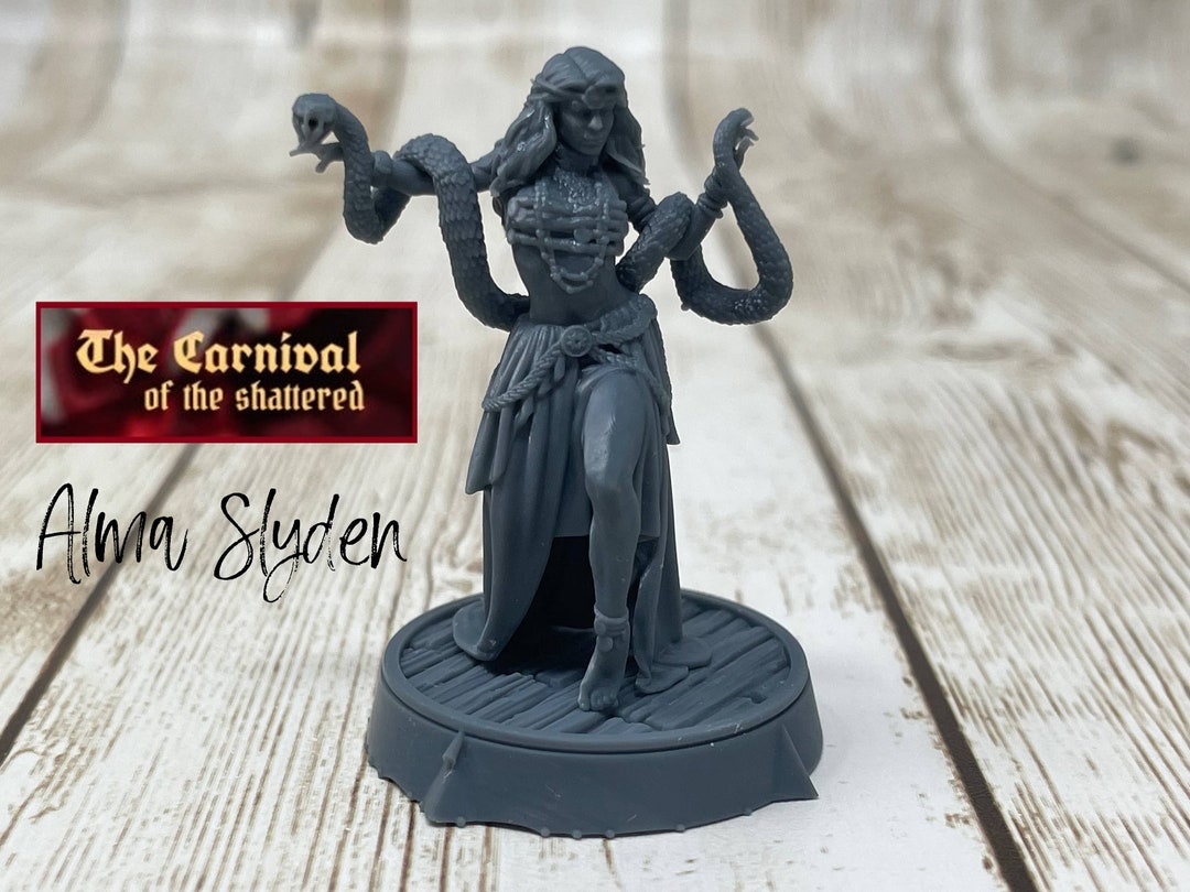 Belly Dancer Snake Charmer Miniature: D&D 5e, Pathfinder, 32mm Scale ...