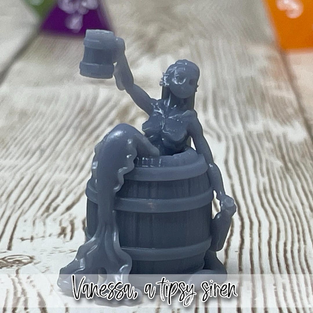 Vanessa, a Tipsy Mermaid Miniature: D&D 5e, Pathfinder, 32mm Scale ...