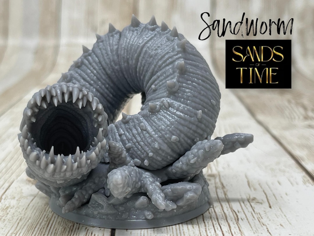 Sandworm Monster Miniature: Shai-hulud, D&D 5e, Pathfinder, 32mm Scale ...