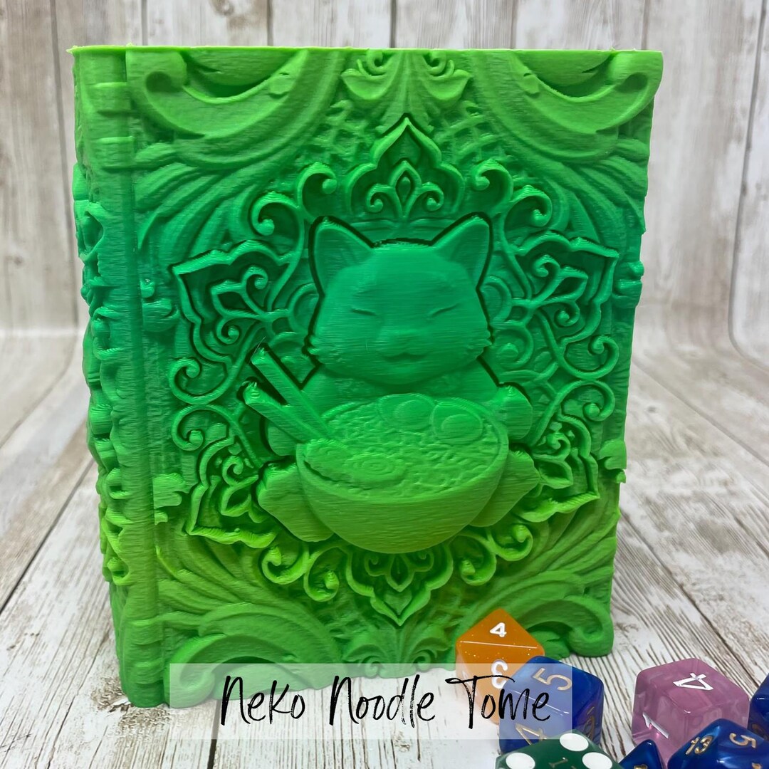 Ramen Kitty Dice Tome: Customizable Color, Storage Box, Dice Tower, RPG ...