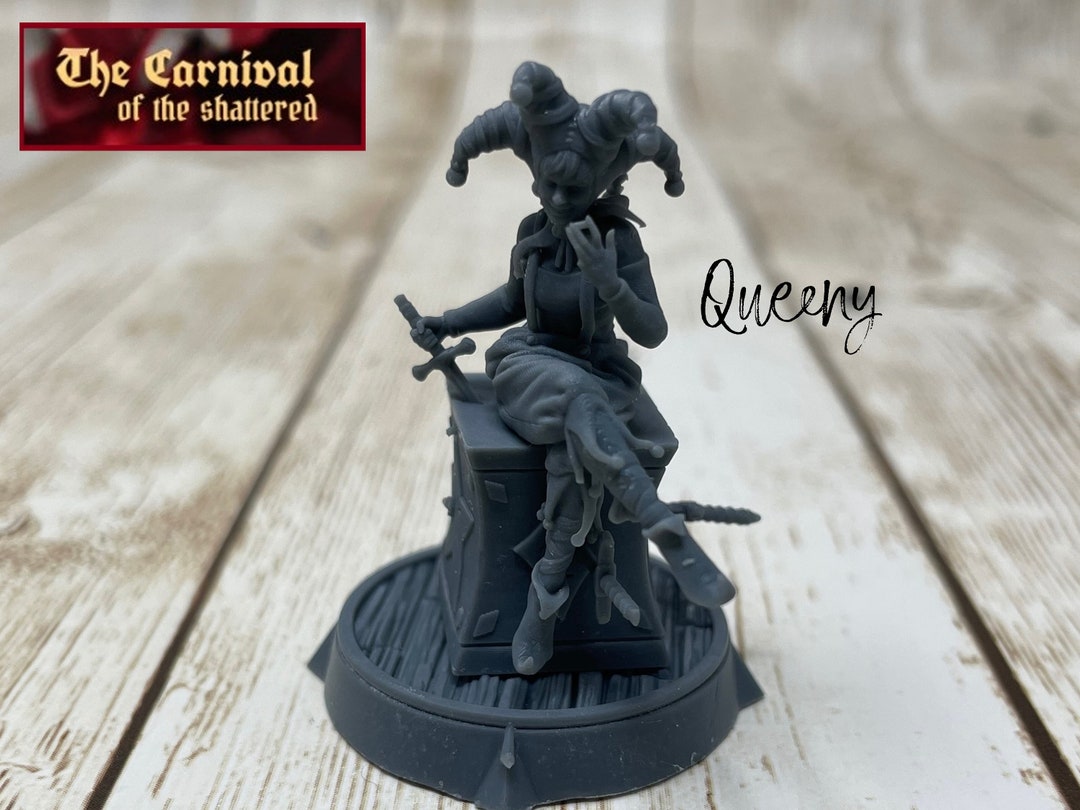 A Human Jester Bard Miniature: D&D 5e, Pathfinder, 32mm Scale, Primed ...