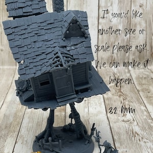 Prop Baba Yaga House Miniature: D&D 5e, Pathfinder, 32mm Scale, Primed ...