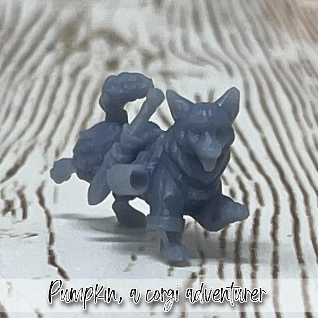 Pumpkin, Corgi Companion Miniature: D&D 5e, Pathfinder, 32mm Scale ...