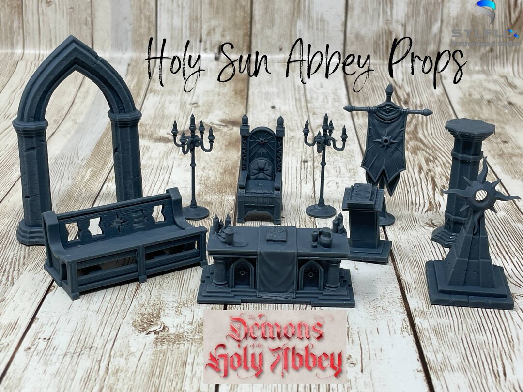 Church Prop Miniatures: Alter, Arch, Church Bench, D&D, Pathfinder ...