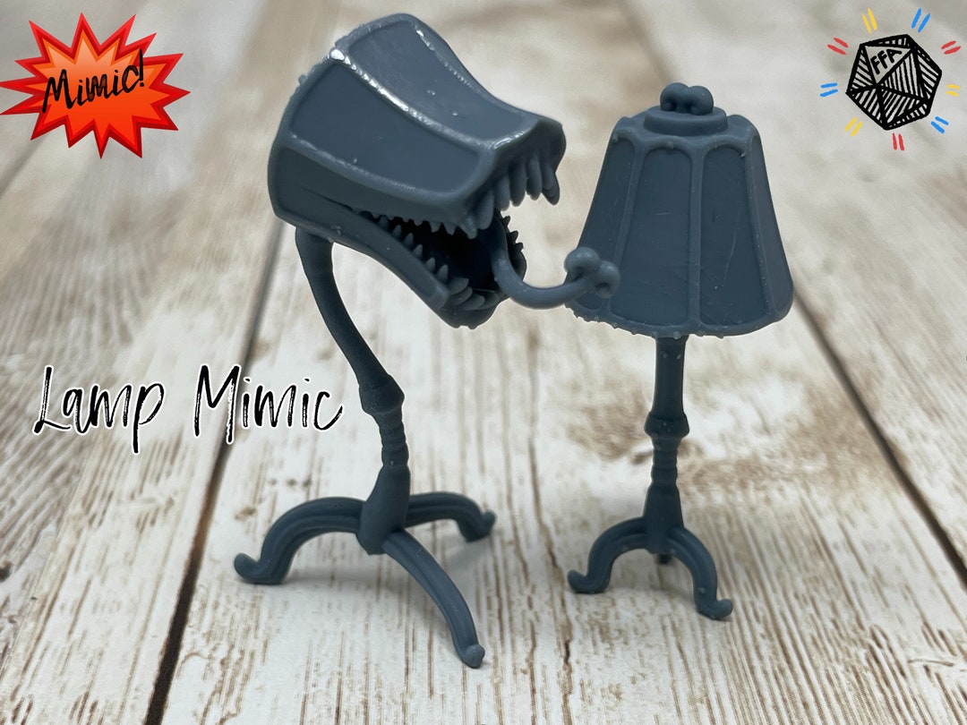 Floor Lamp and Mimic Miniatures: D&D 5e, Pathfinder, 32mm Scale, Primed ...