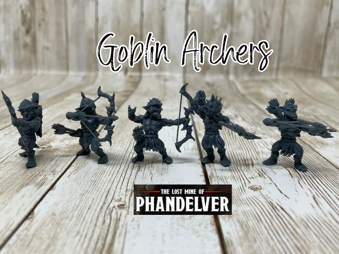Goblin Archer Miniature: D&D 5e, Pathfinder, 32mm Scale, Primed ...
