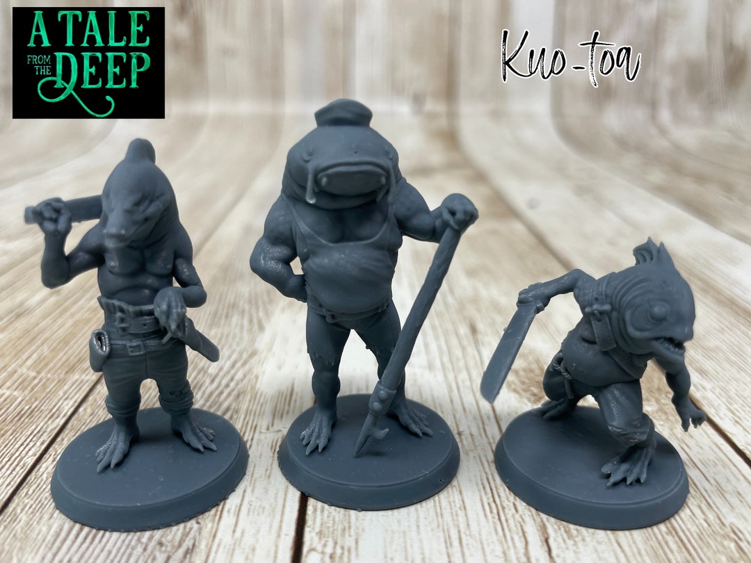 Kuo-toa Fish-folk Miniatures: 3 Options, D&D 5e, Pathfinder, 32mm Scale ...