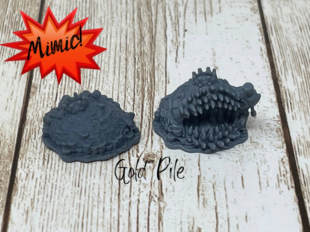 Gold Pile Mimic Miniature Set: Trap Monster, D&D, Pathfinder, Primed ...