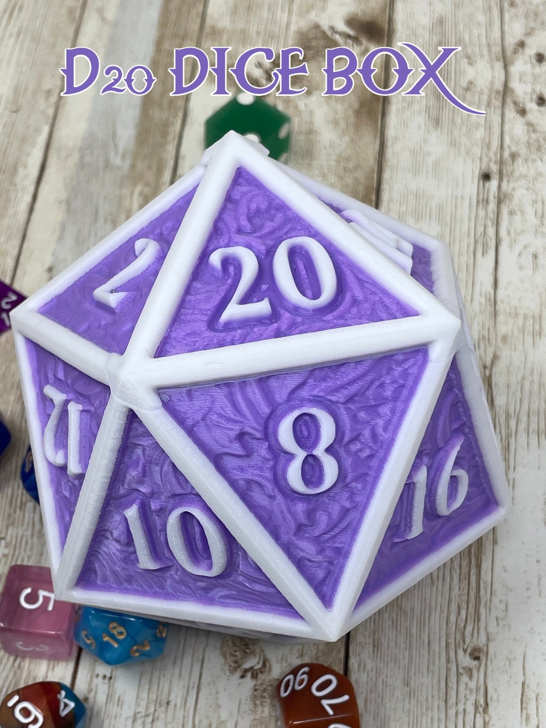 D20 Dice Box Trinket Box USA Made Handmade RPG Dice Box 3D Print D&D ...