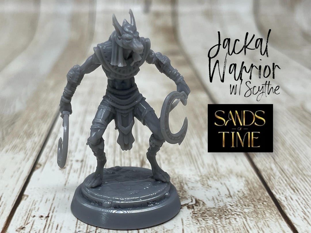 Jackal Warrior Miniature: Sickle, D&D 5e, Pathfinder, 32mm Scale ...