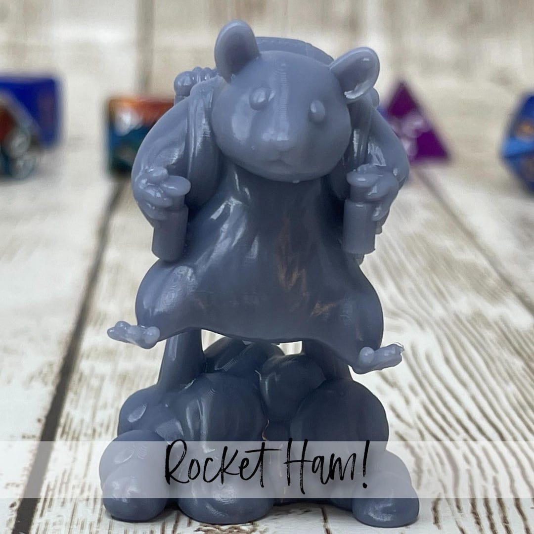 Giant Space Hamster Miniature: Rocket Jetpack D&D 5e Tabletop Figure - Etsy