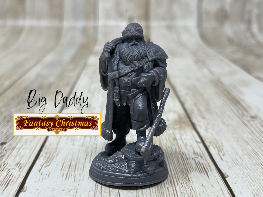 Big Daddy Santa Miniature: D&D 5e, Pathfinder, 32mm Scale, Primed ...