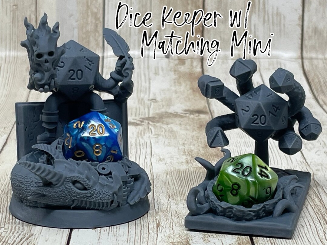 D20 Dice Keepers | Beholder | Dragon | Tabletop Miniature | TTRPG | D&D ...
