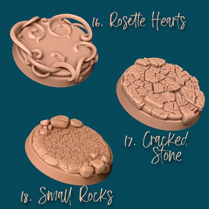25mm Miniature Bases: 28 Variations, D&D 5e, Pathfinder, 25mm, Primed ...